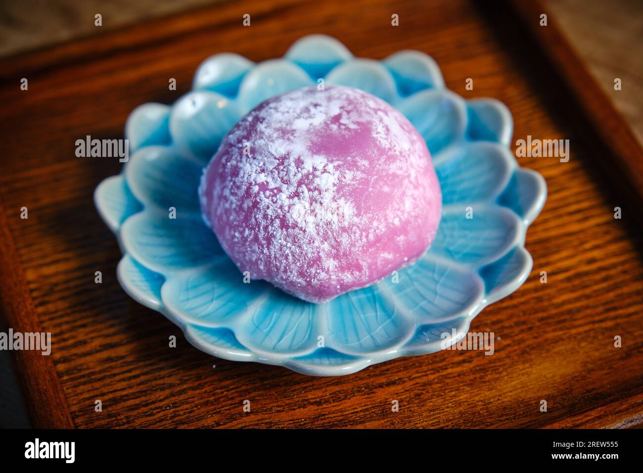 Delicious Japanese dessert mochis rice cakes with rounded shape and ...