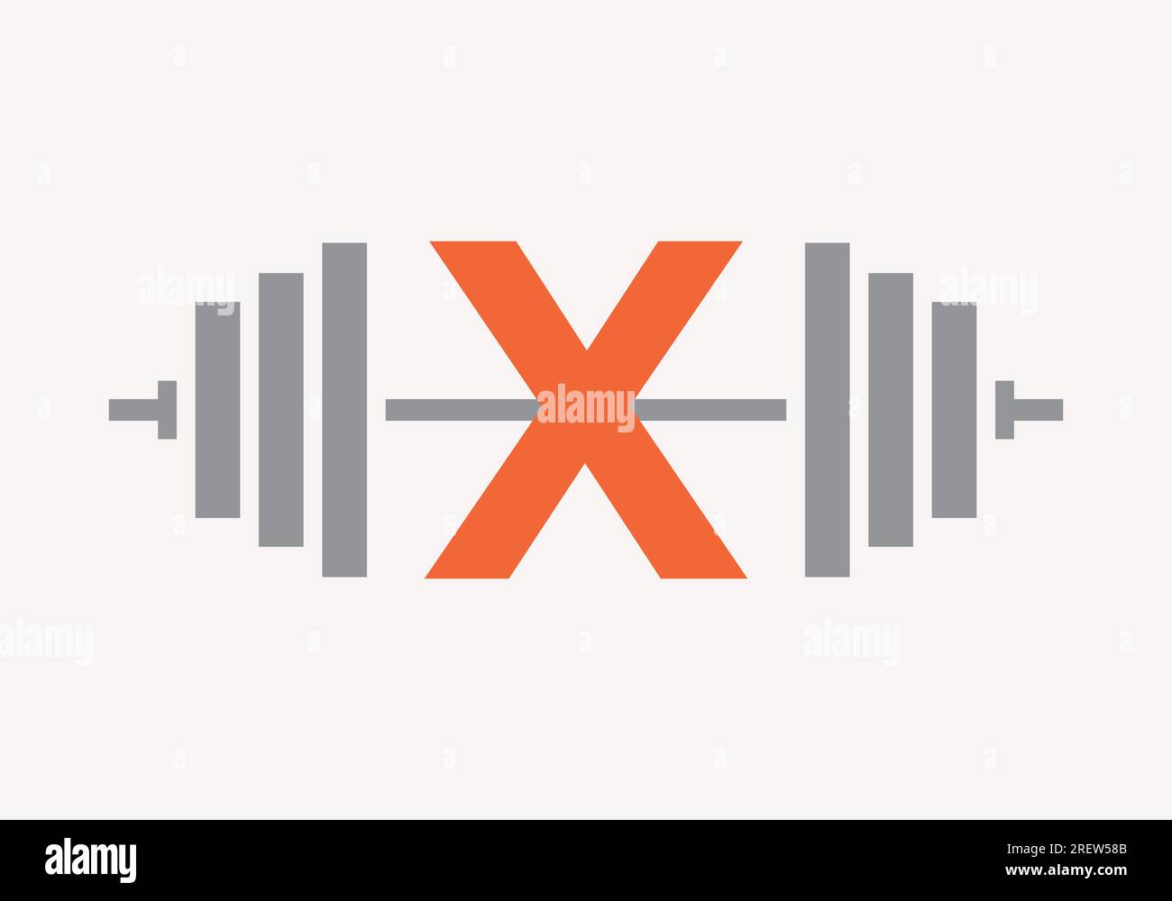Letter X Fitness Logo Design. Gym And Fitness Club Symbol With Barbell ...