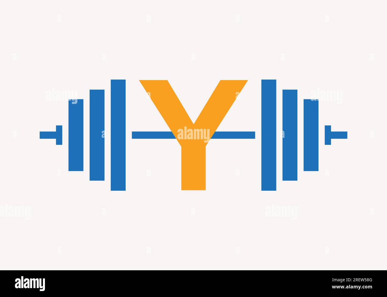 Letter Y Fitness Logo Design. Gym And Fitness Club Symbol With Barbell ...
