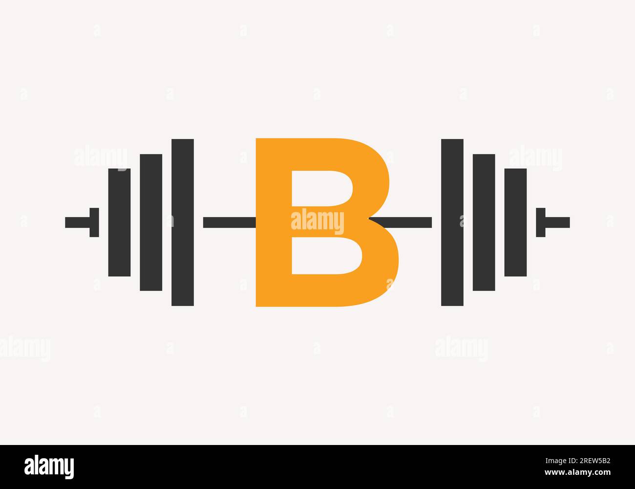 Letter B Fitness Logo Design. Gym And Fitness Club Symbol With Barbell ...