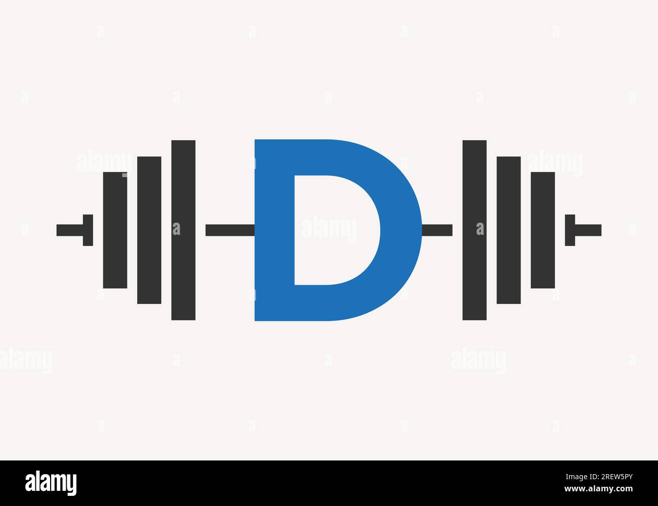 Letter D Fitness Logo Design. Gym And Fitness Club Symbol With Barbell ...