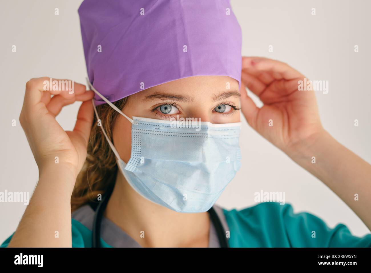 Doctor in blur background putting hi-res stock photography and images ...
