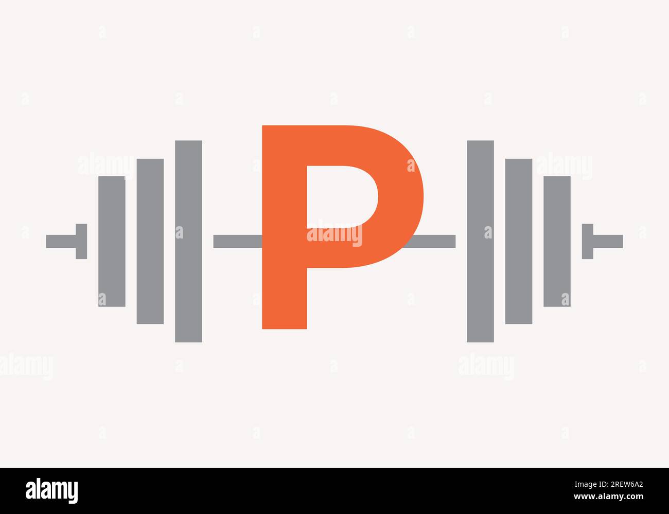 Letter P Fitness Logo Design. Gym And Fitness Club Symbol With Barbell ...