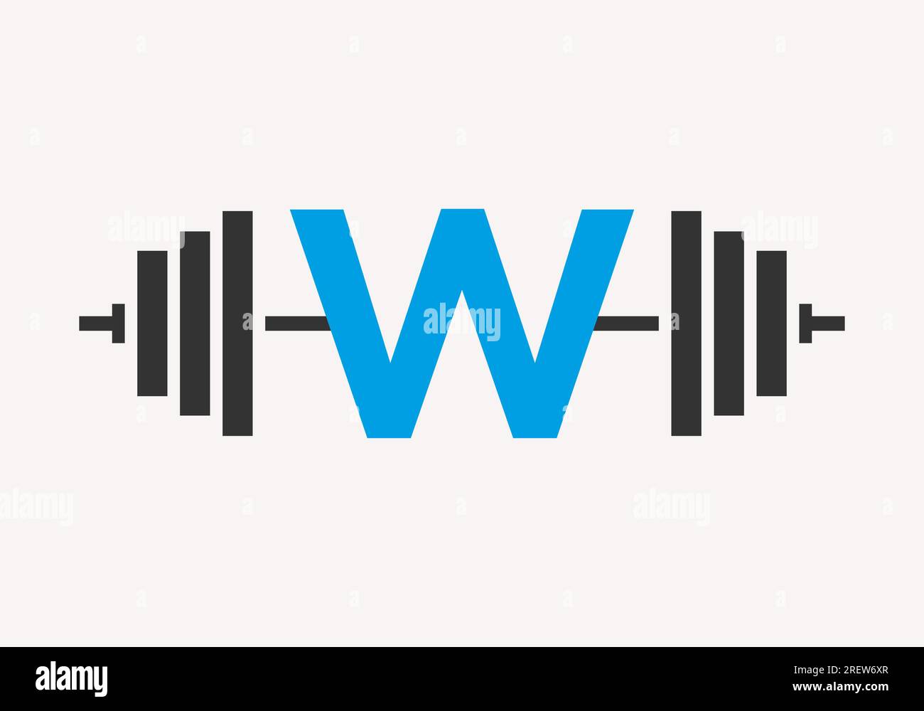 Letter W Fitness Logo Design. Gym And Fitness Club Symbol With Barbell ...