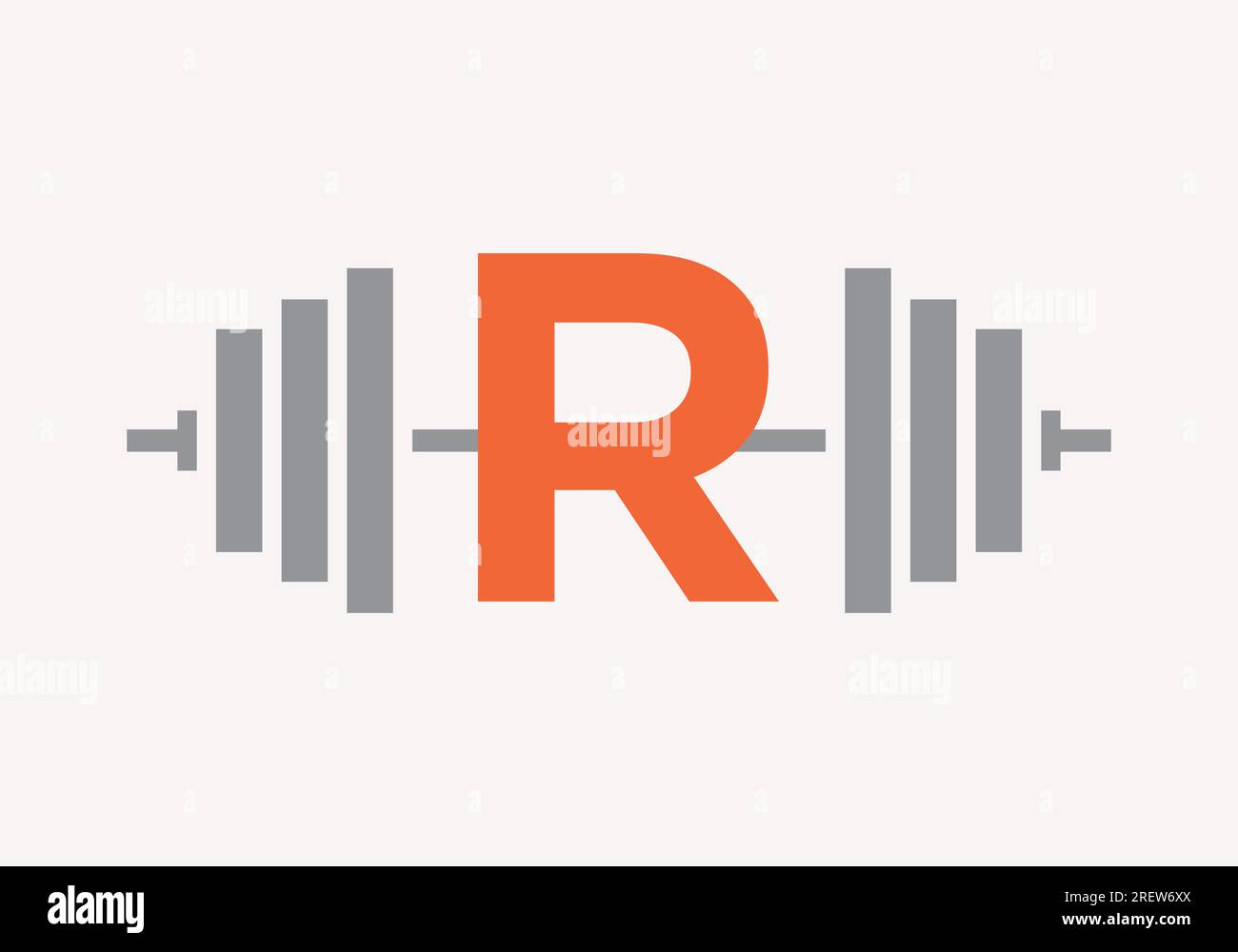 Letter R Fitness Logo Design. Gym And Fitness Club Symbol With Barbell ...