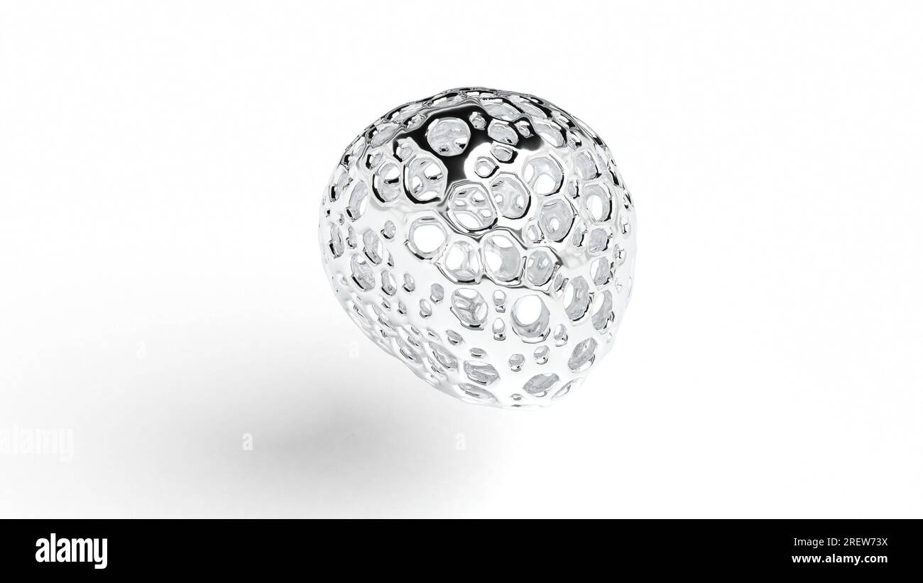 Metal grid organic object 3d render Stock Photo - Alamy