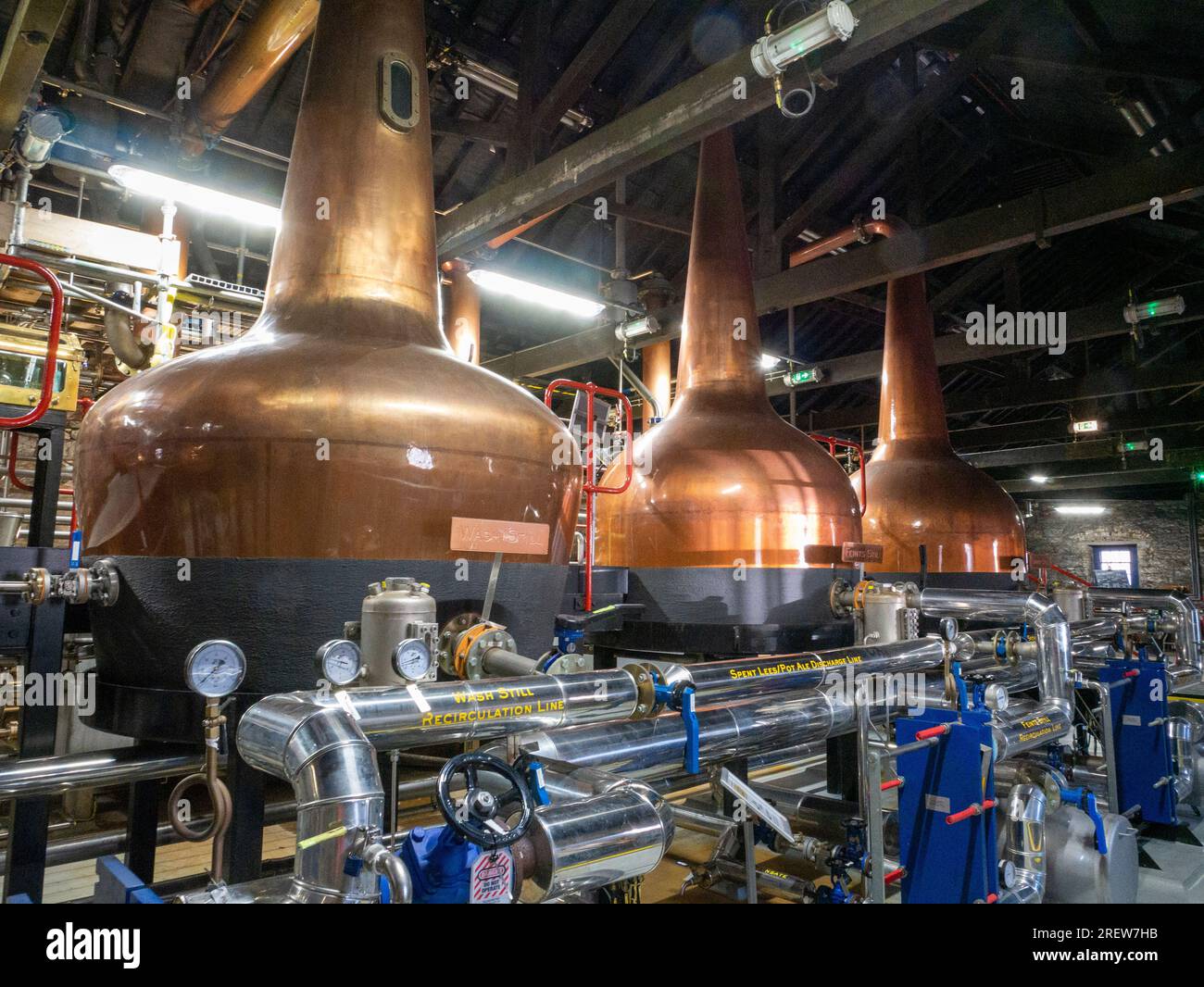 Industrial whiskey distiller construction, alcohol production factory ...