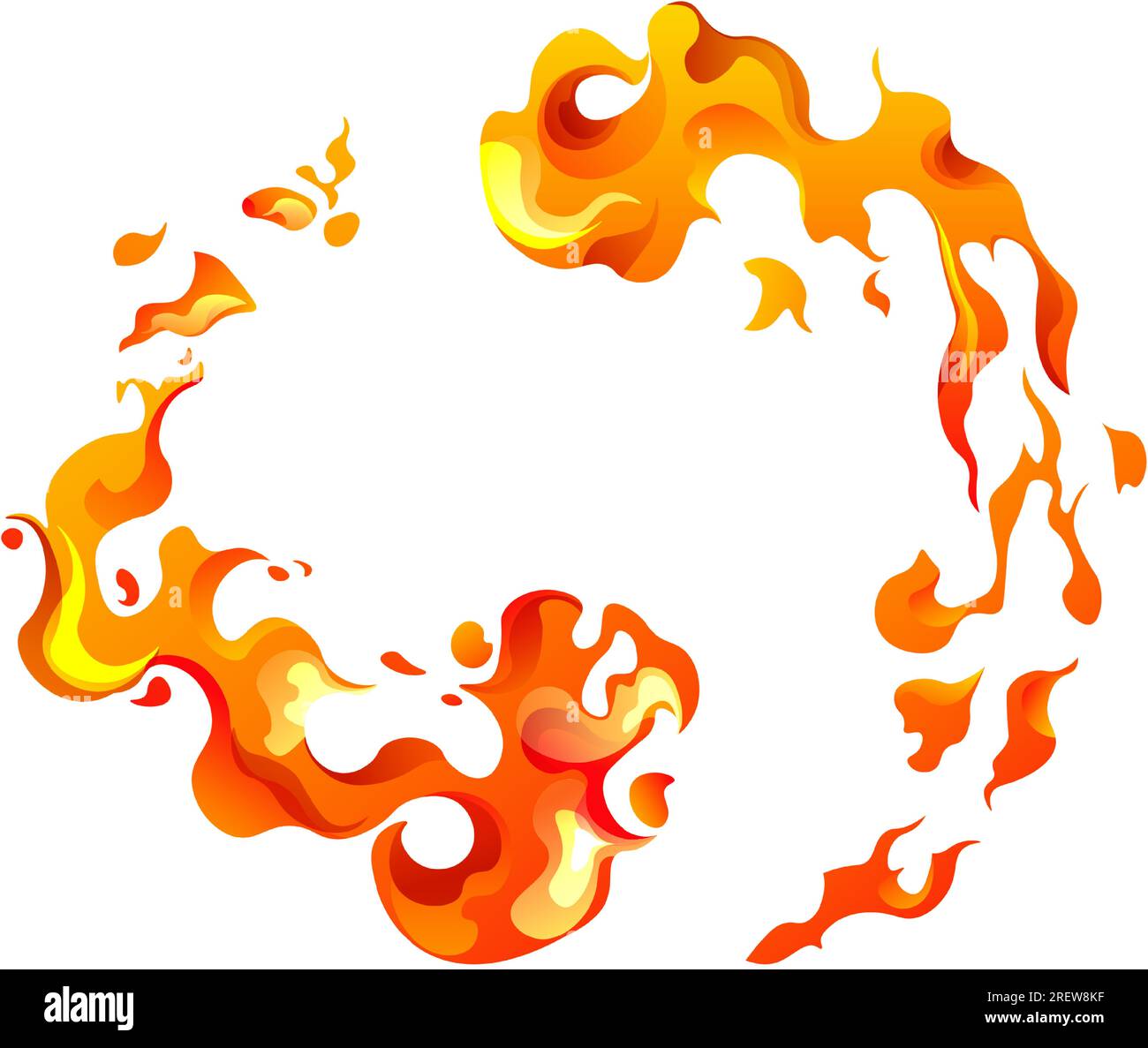 Flames and fire burning, circle frame for text Stock Vector Image & Art ...