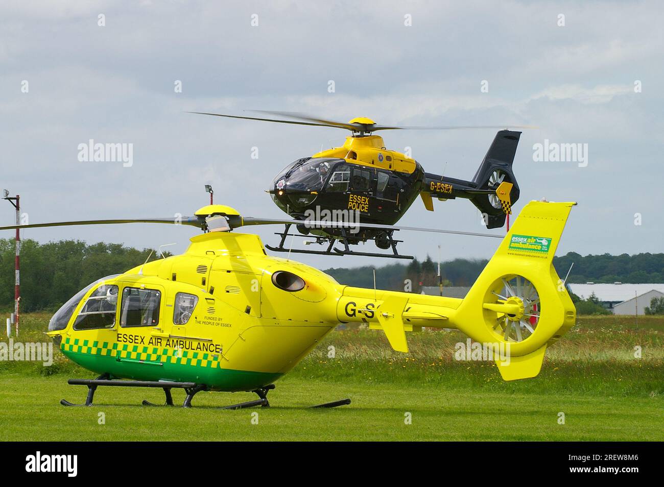 Essex Air Ambulance Eurocopter EC135 helicopter G-SSXX and Essex Police ...