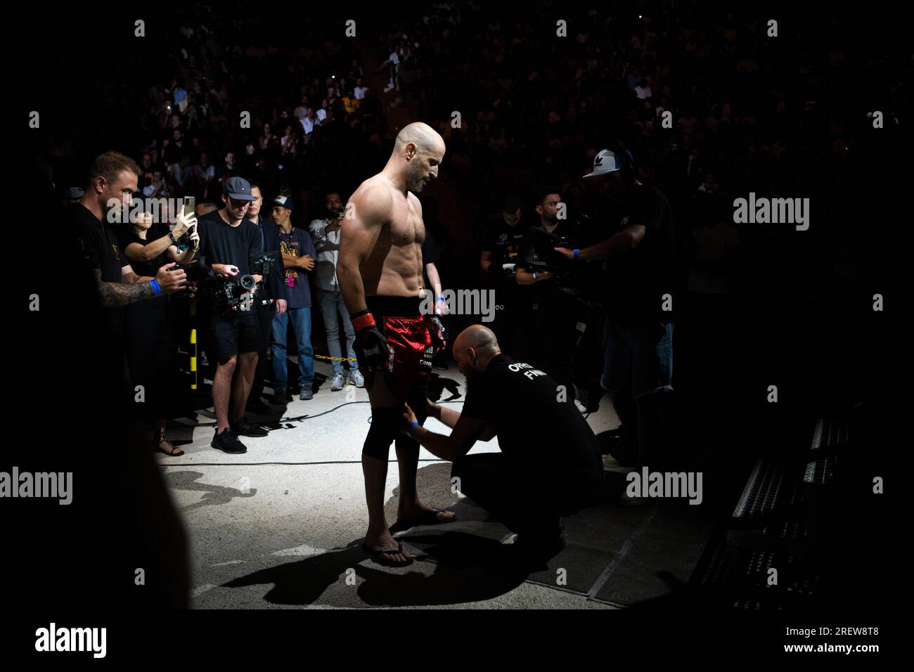 Orange, France. 28th July, 2023. A FMMAF Official conducting a frisk on ...