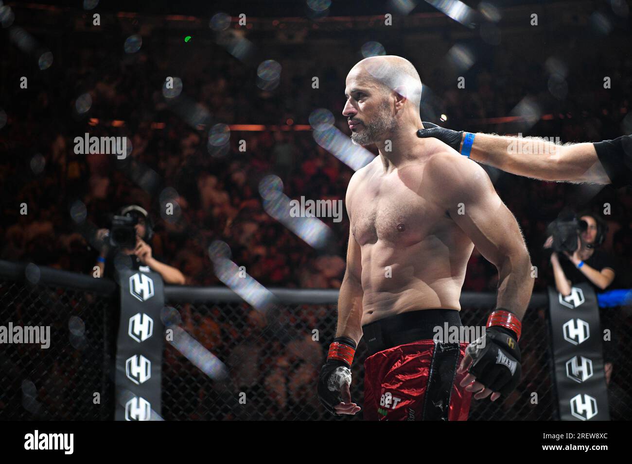 Orange, France. 28th July, 2023. Gregory 'Greg MMA' Bouchelaghem seen ...