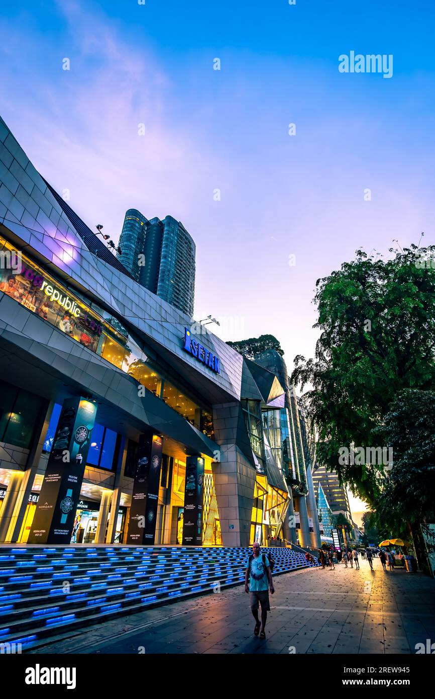 Colorful lighting at Wisma Atria, Orchard Road, Singapore Stock Photo ...
