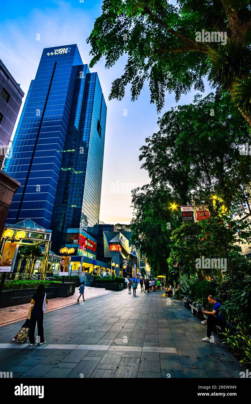 Colorful lighting at Wisma Atria, Orchard Road, Singapore Stock Photo ...