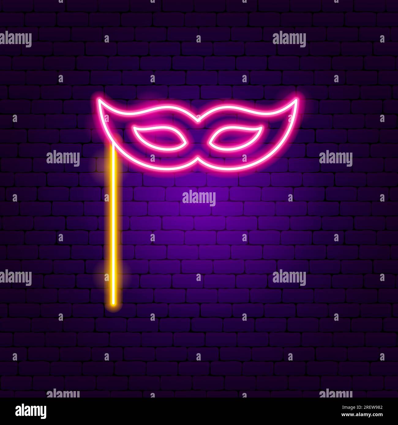 Masquerade Mask Neon Sign Stock Vector Image & Art - Alamy