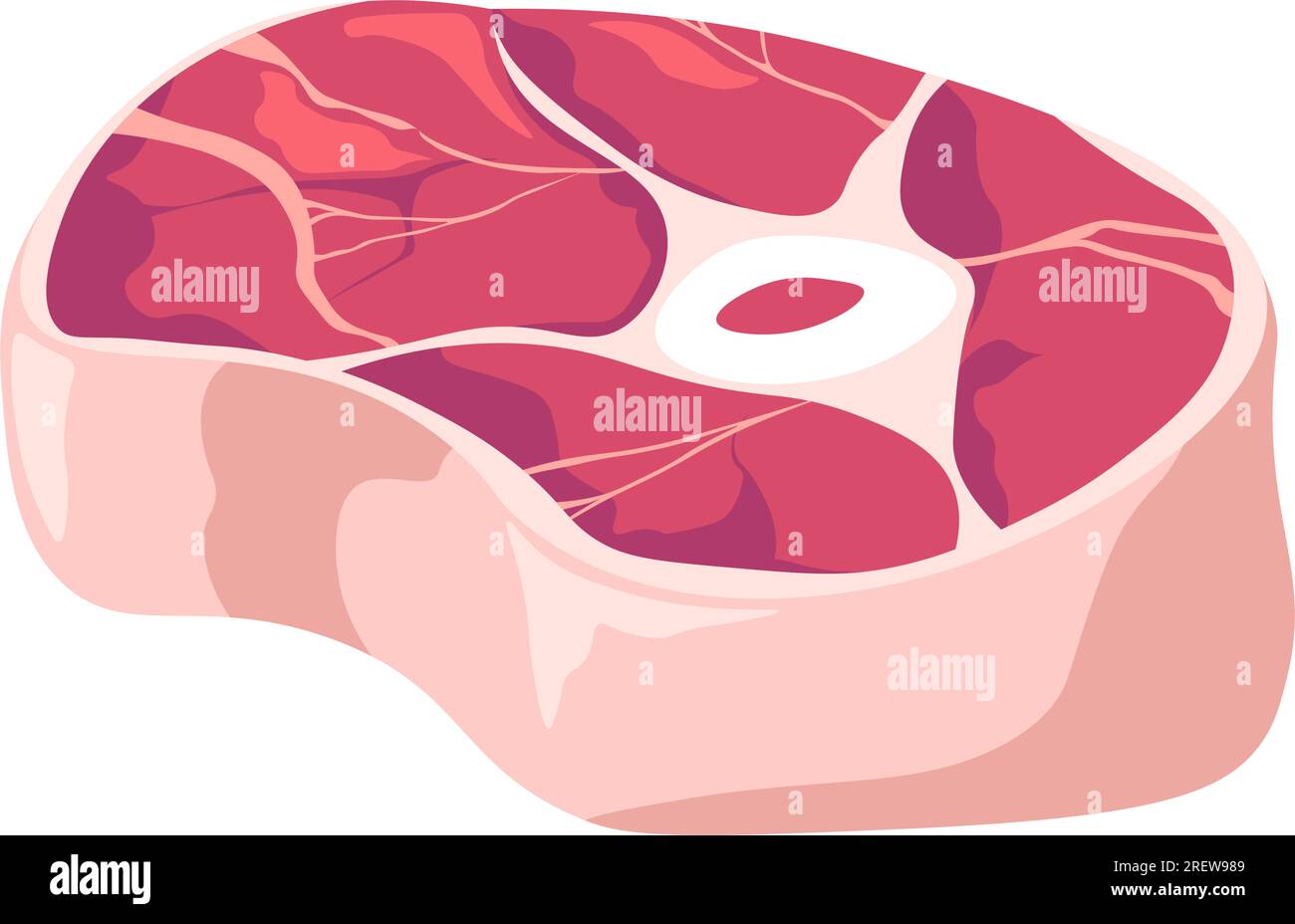 Pork leg butt, portion roast, meat cut butchery Stock Vector Image ...