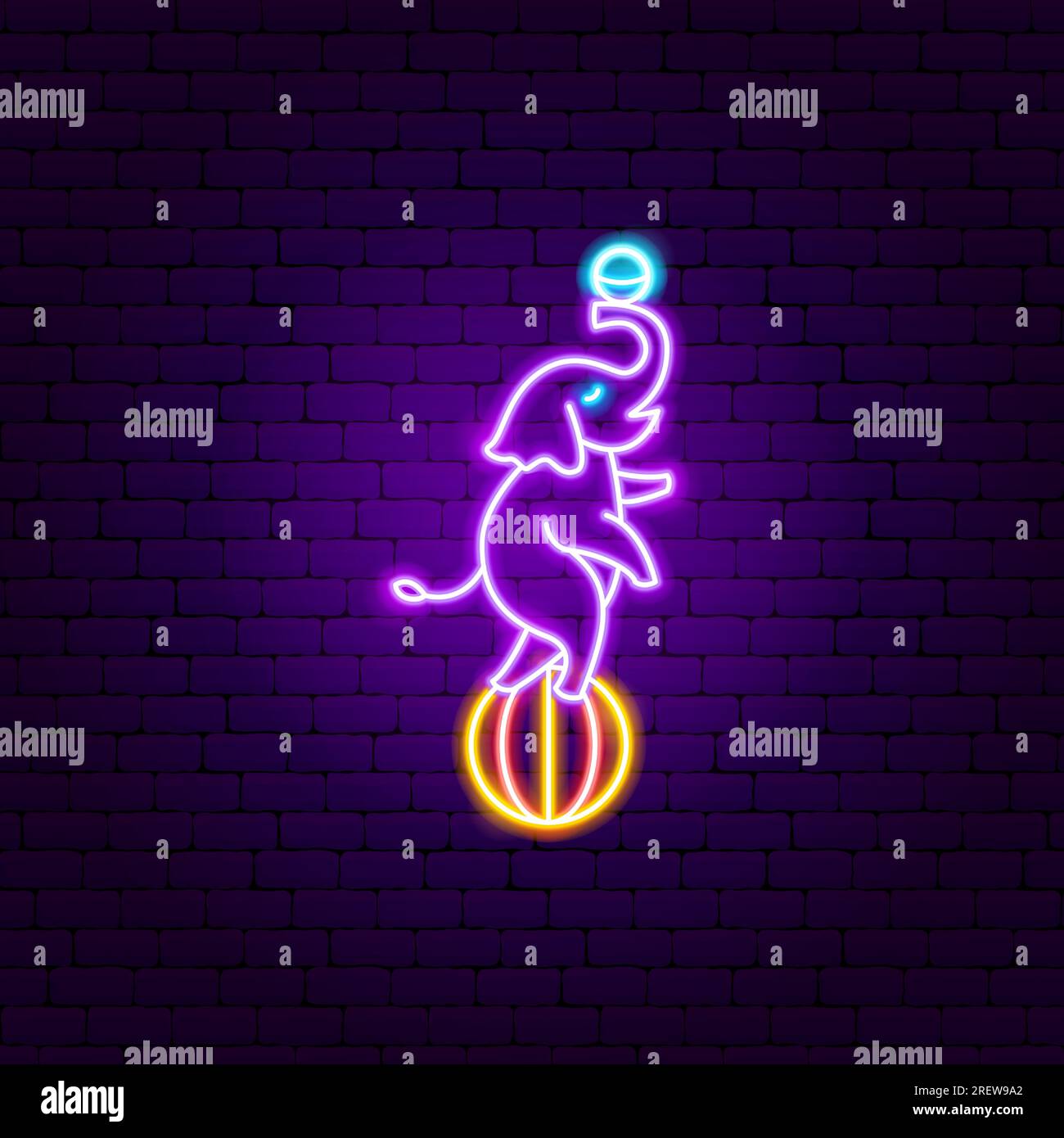 Elephant Ball Neon Sign Stock Vector Image & Art - Alamy