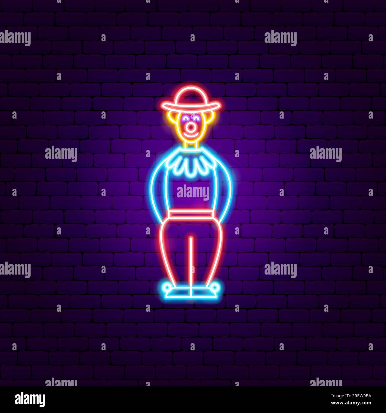 Clown Stands Neon Sign Stock Vector Image & Art - Alamy