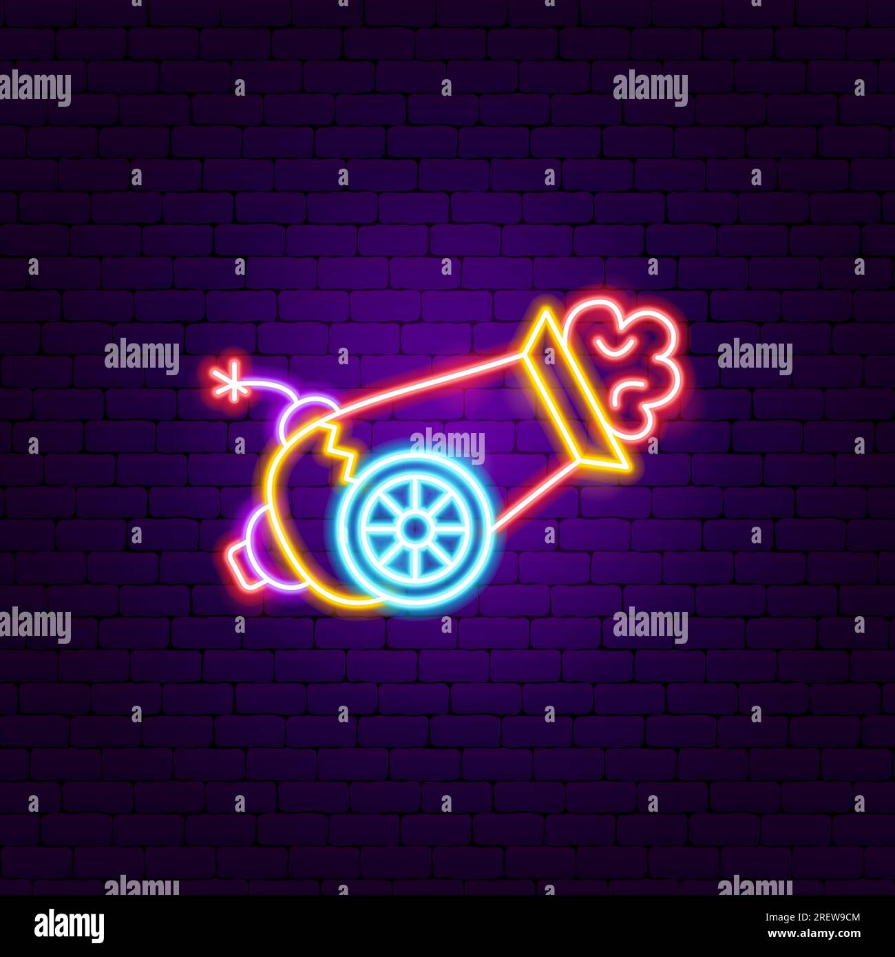 Cannon Neon Sign Stock Vector Image & Art - Alamy