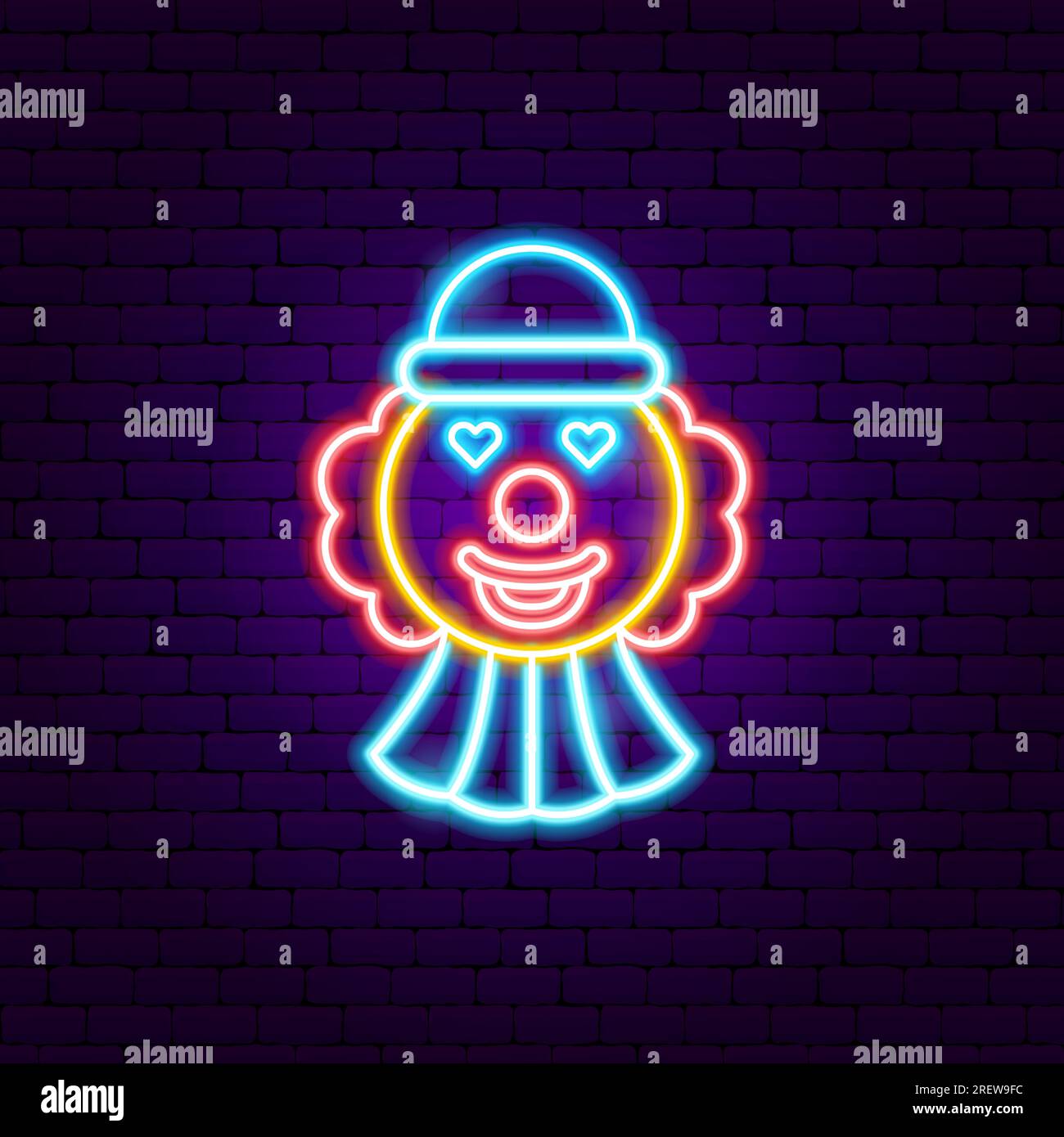 Clown Head Neon Sign Stock Vector Image & Art - Alamy