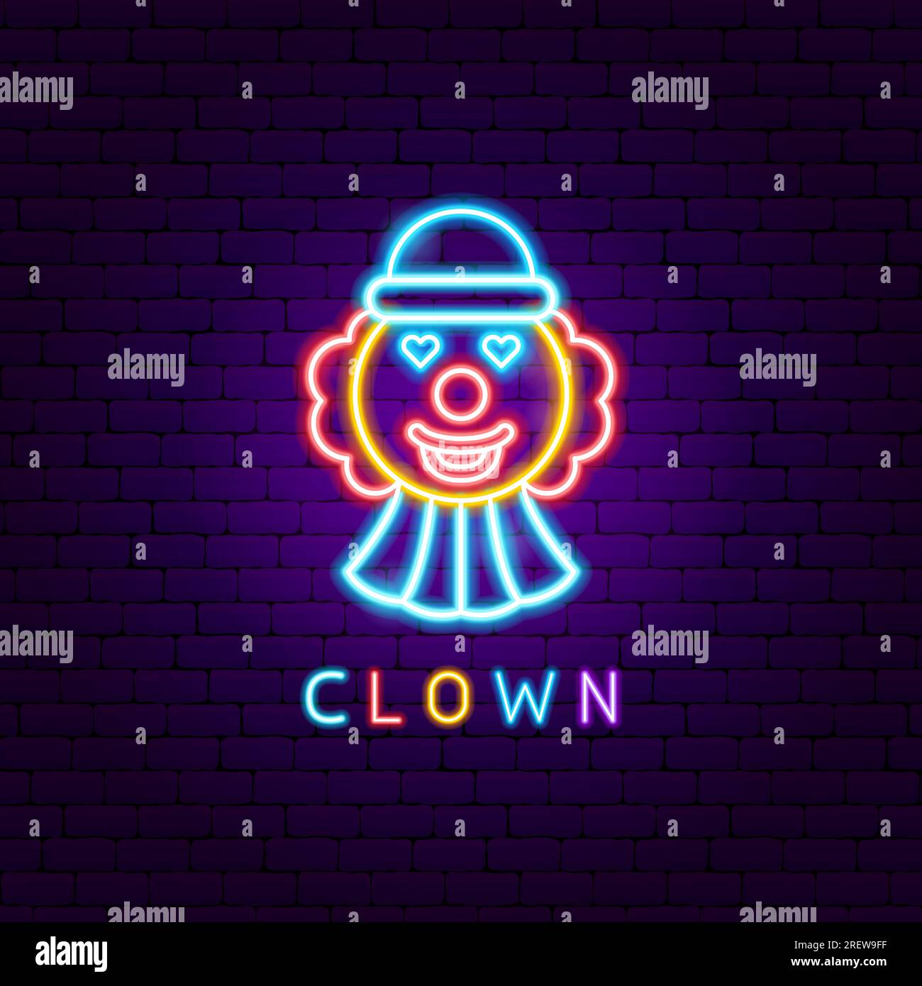 Neon Art The Clown Sign
