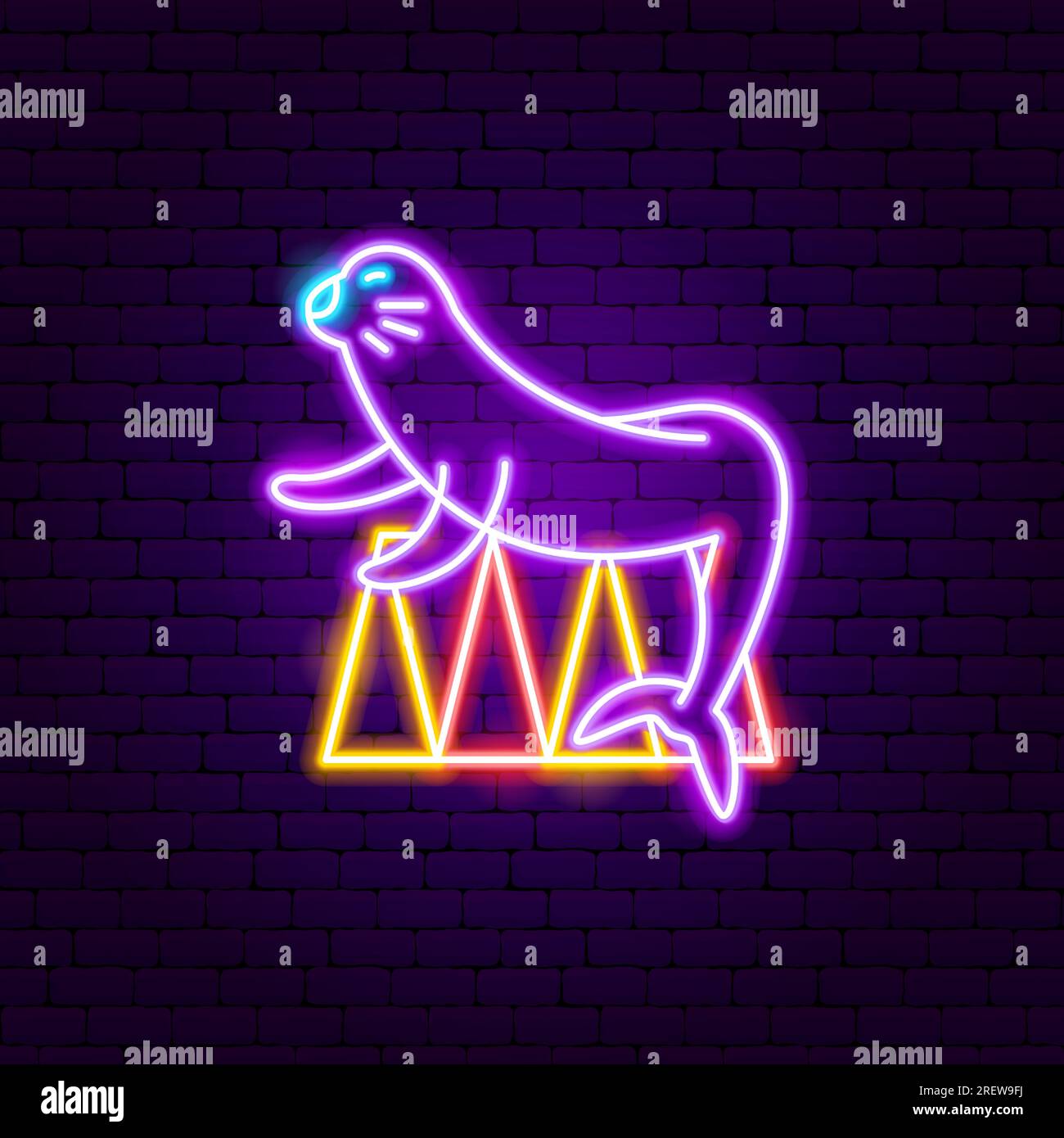 Seal Pedestal Neon Sign Stock Vector Image & Art - Alamy