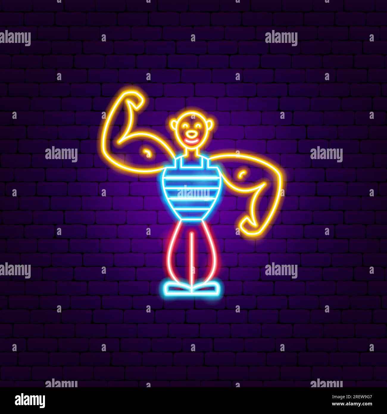 Man of Muscle Neon Sign Stock Vector Image & Art - Alamy