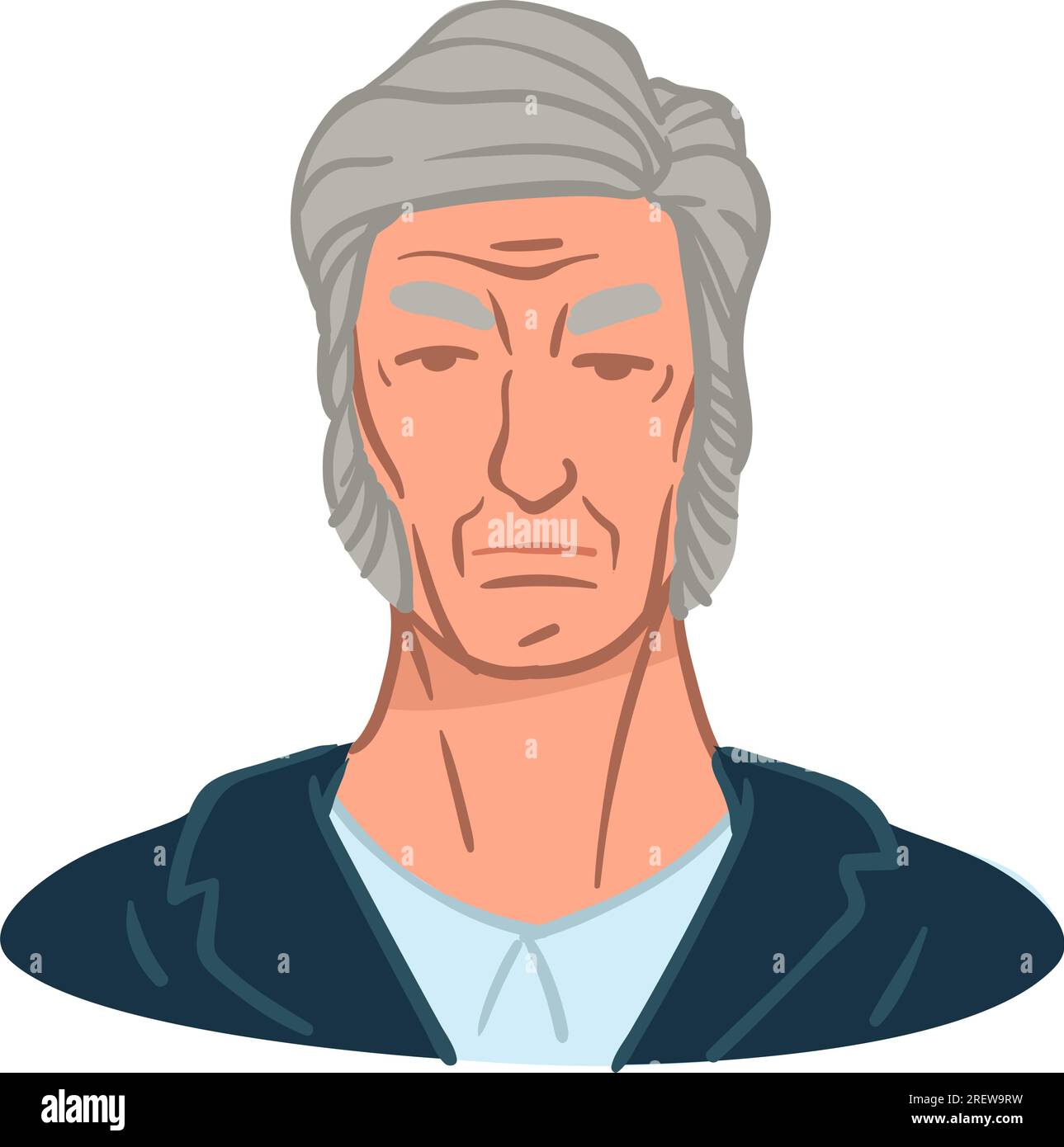 Pensive serious mature adult male Cut Out Stock Images & Pictures - Alamy