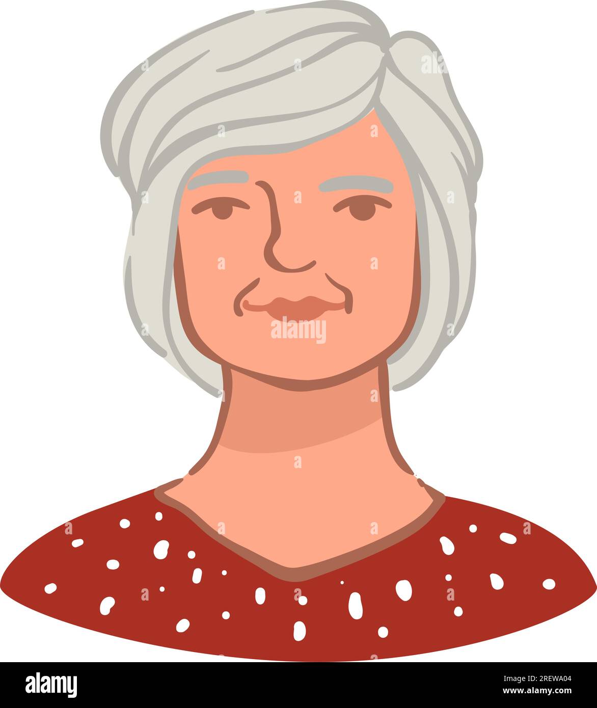 Worried or serious grandmother, portrait of woman Stock Vector Image ...