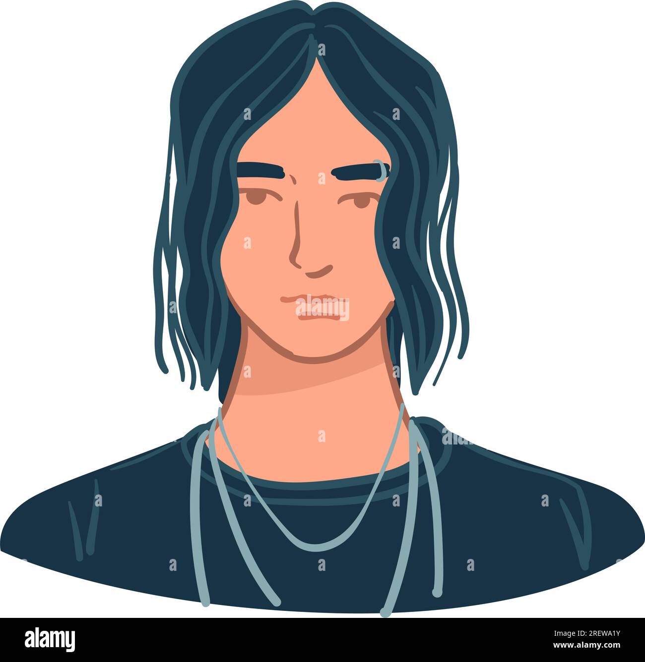 Serious teenager with tired facial expression Stock Vector Image & Art ...