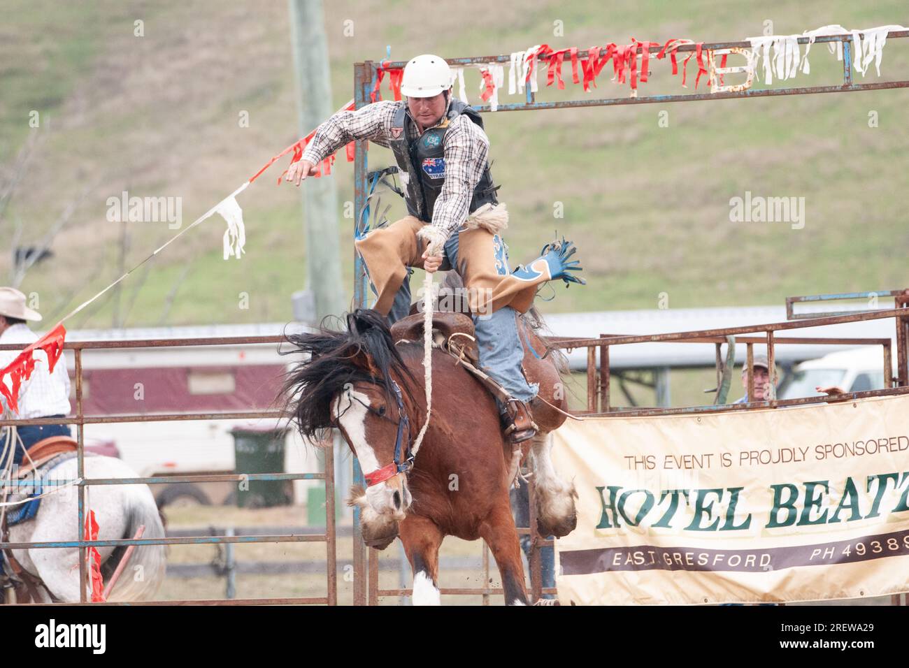 Photos of men, women and kids competing in the gresford rodeo riding ...