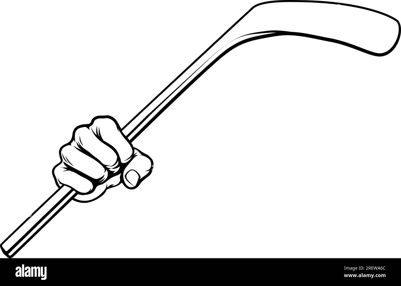 Hand Holding Ice Hockey Stick Cartoon Stock Vector Image And Art Alamy