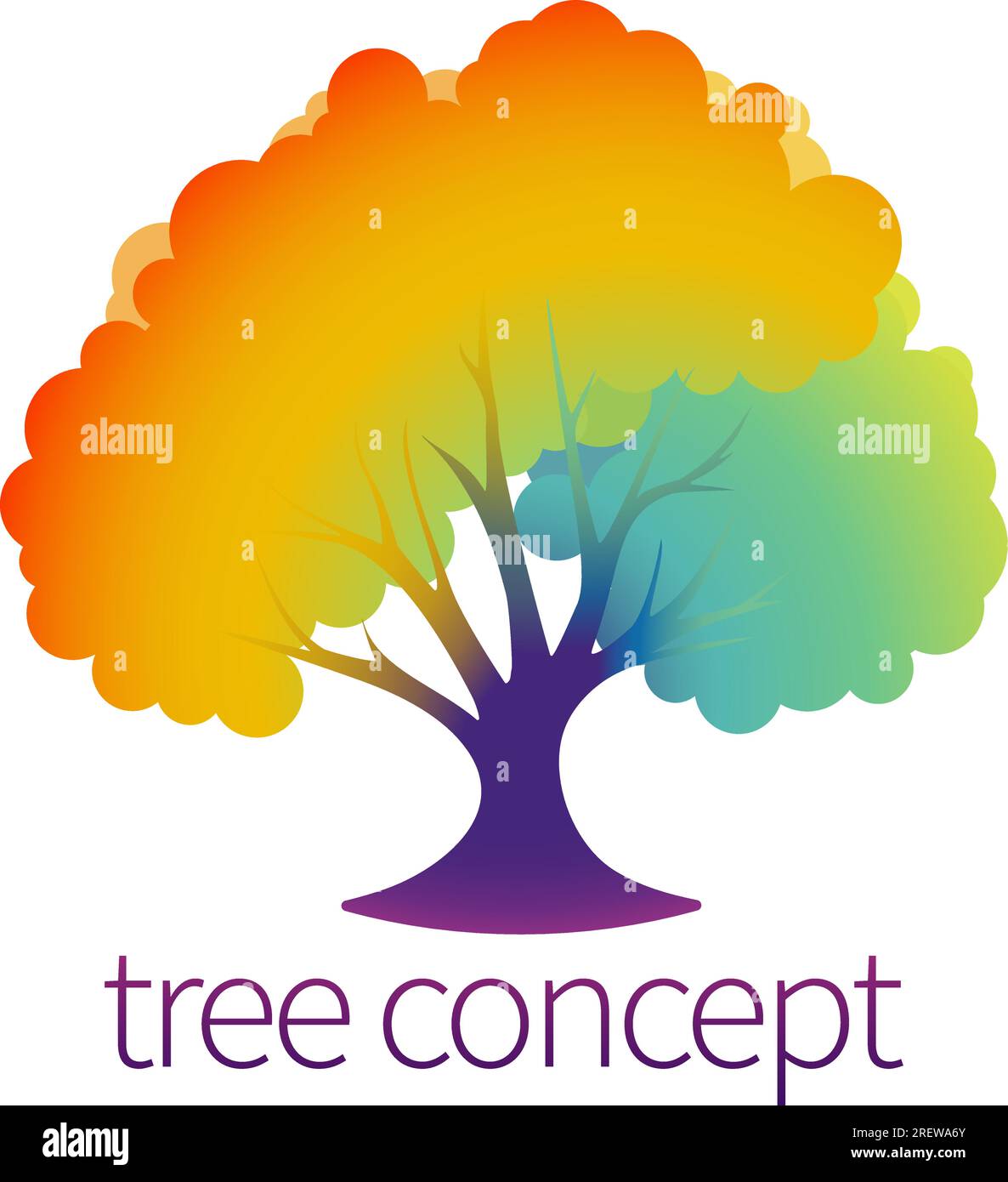 Rainbow tree of life logo hi-res stock photography and images - Alamy