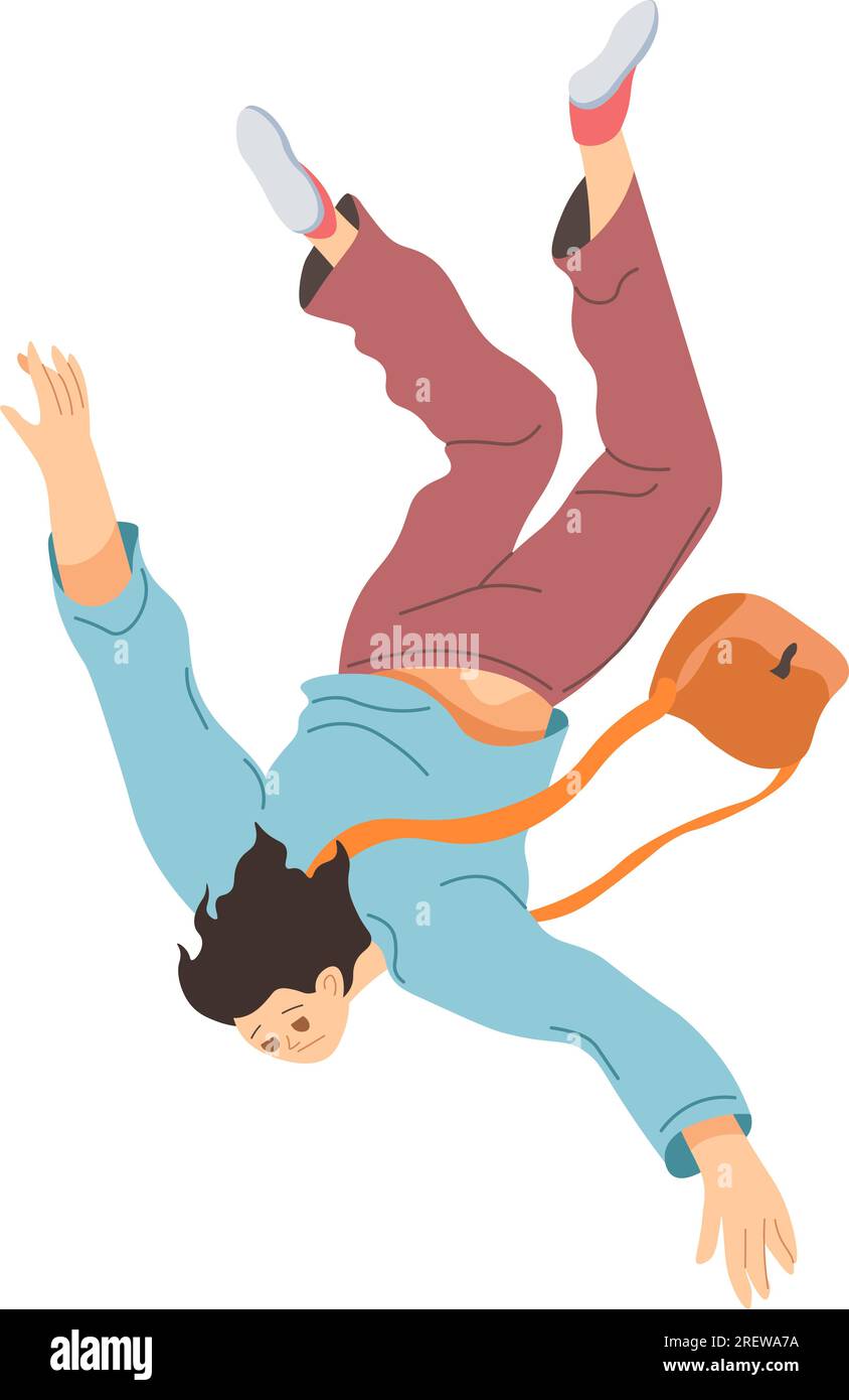 Woman falling down, female character flying vector Stock Vector Image ...