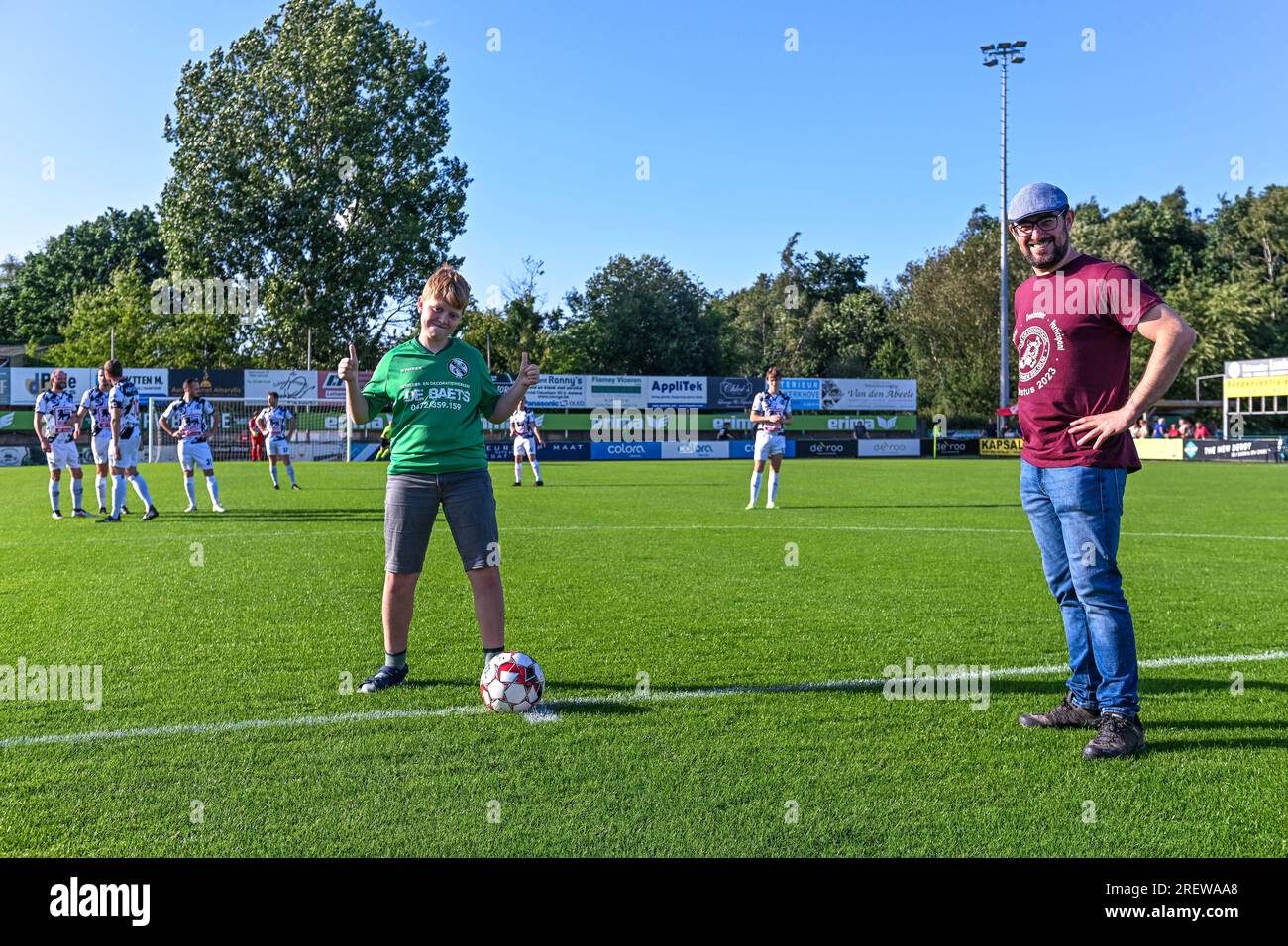 Deinze, Belgium. 29th July, 2023. Kick off pictured before a friendly ...