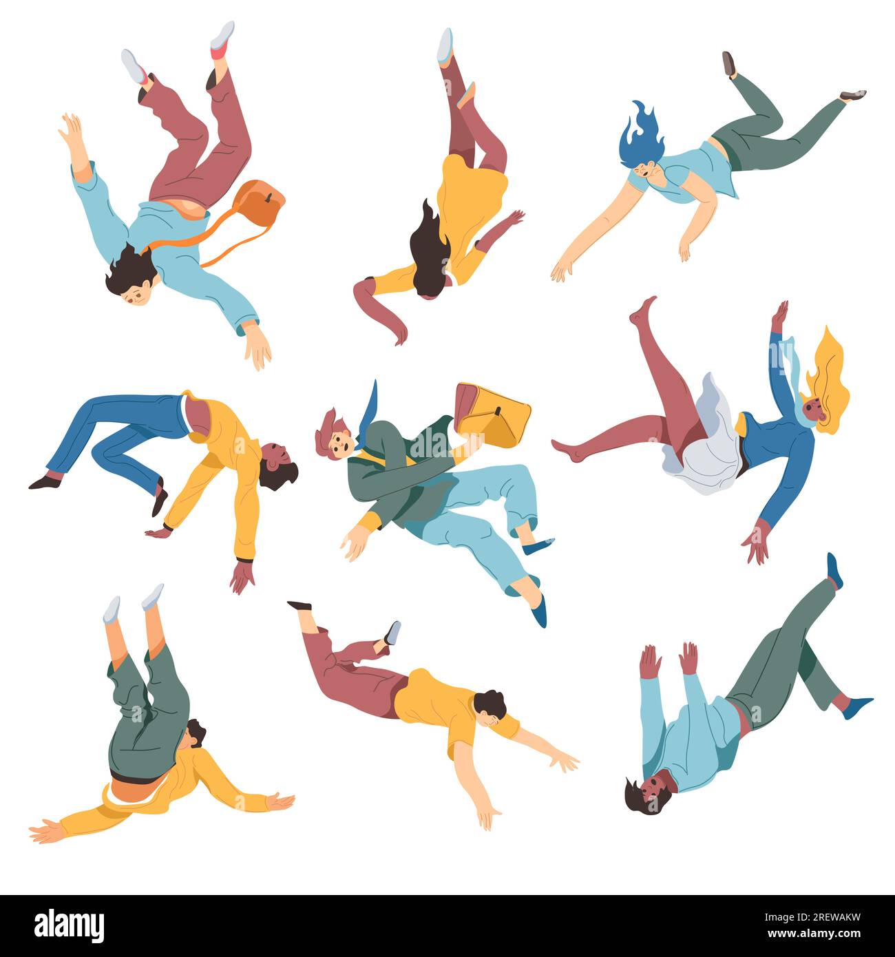 Clumsy people falling down by accident vector Stock Vector Image & Art ...