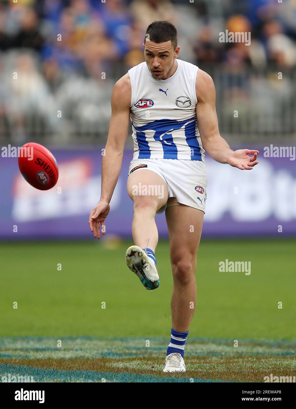 Perth, Australia. 30th July, 2023. Luke Davies-Uniacke of the Kangaroos ...