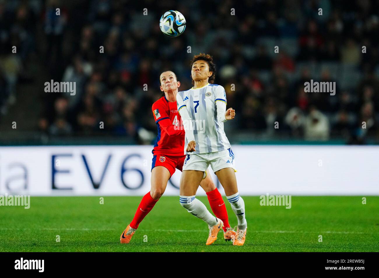 Philippines' Sarina Bolden, right, vies for a high ball with ...