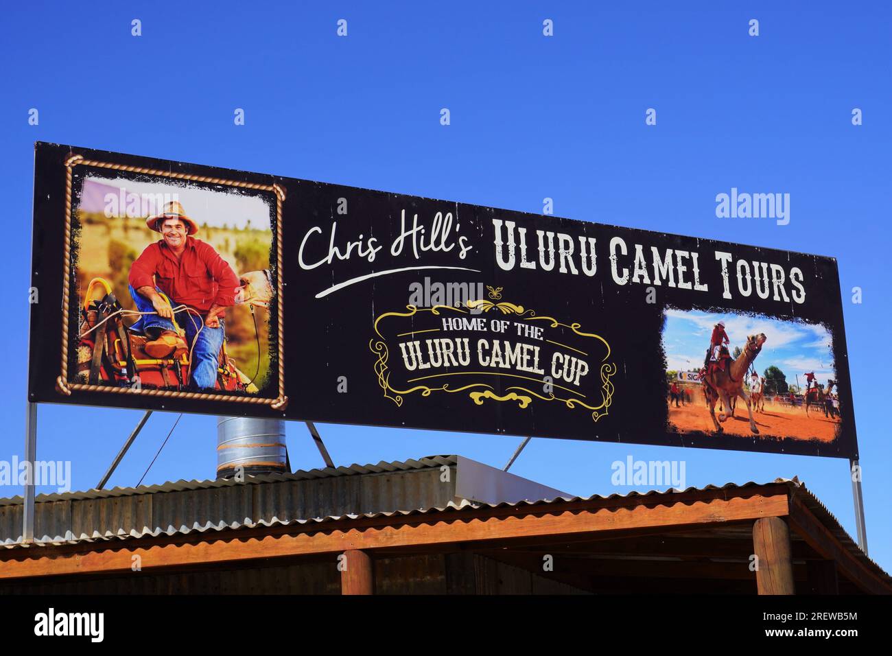 ULURU CAMEL TOURS Billboard at the Entrance to the Uluru Camel Farm ...