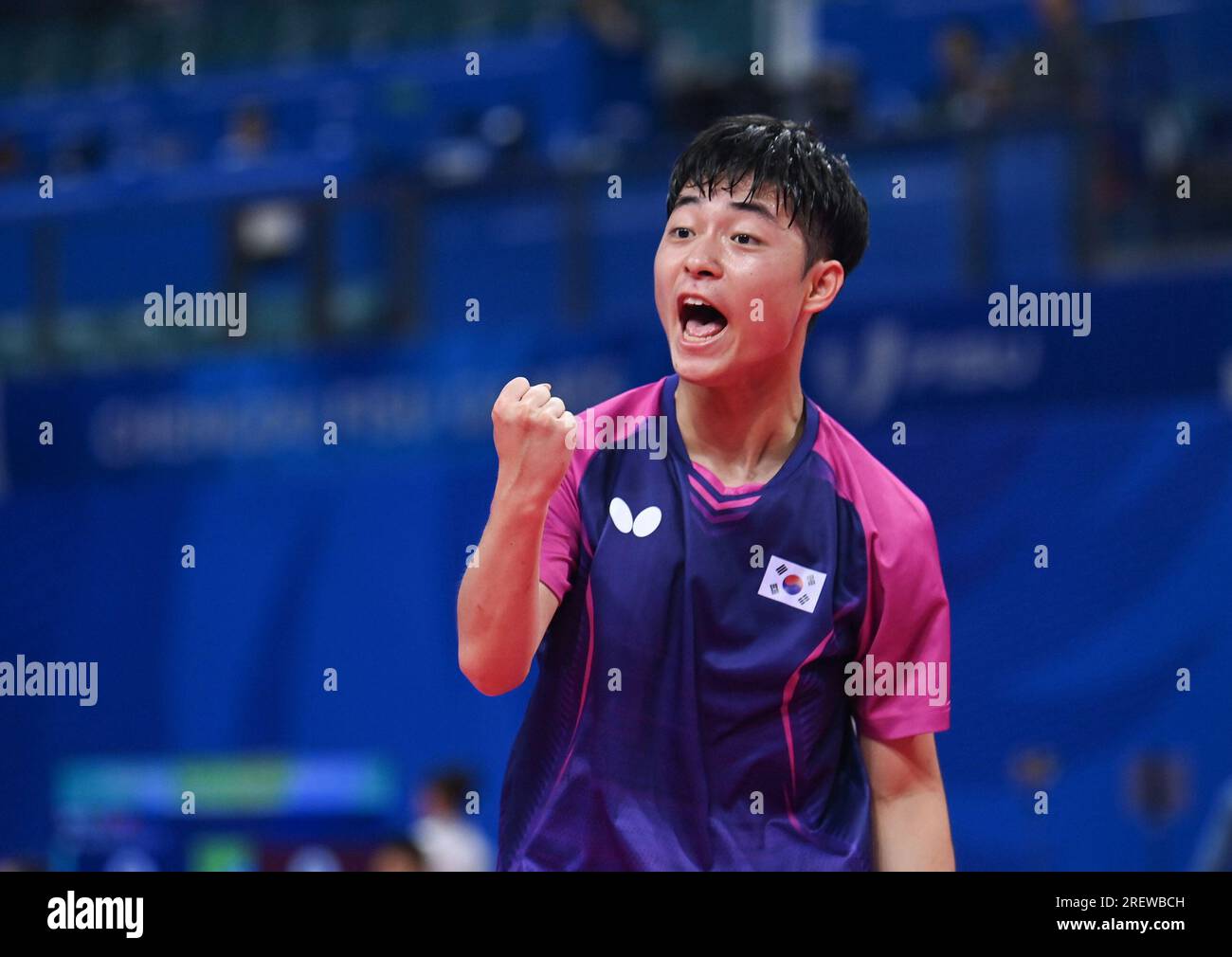 Chengdu, China's Sichuan Province. 30th July, 2023. Han Doyun of Team ...