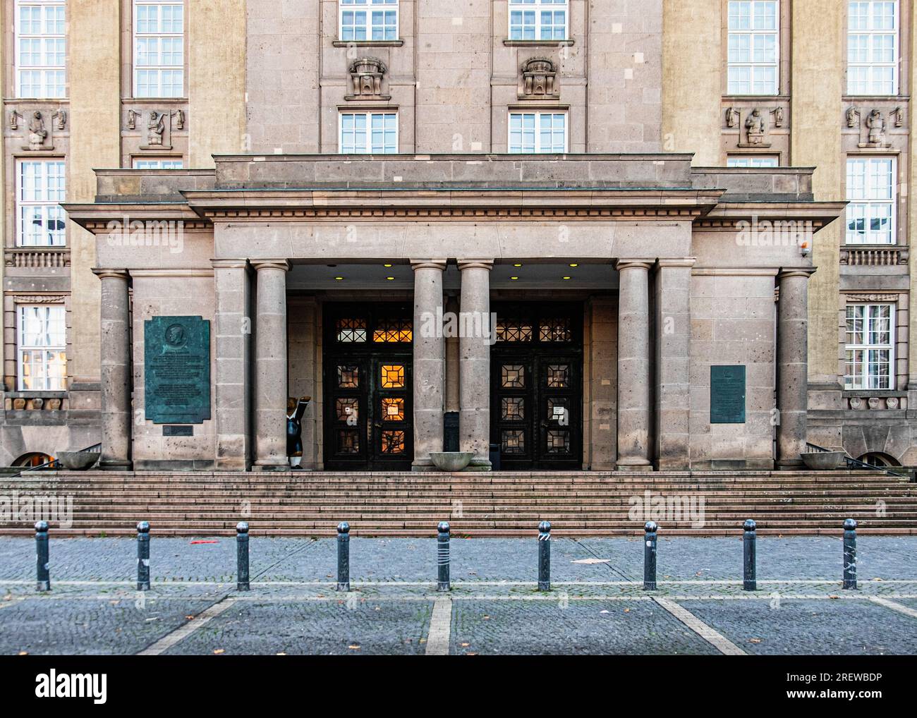 Berlin, City hall Schöneberg,Sandstone building with ionic columns ...