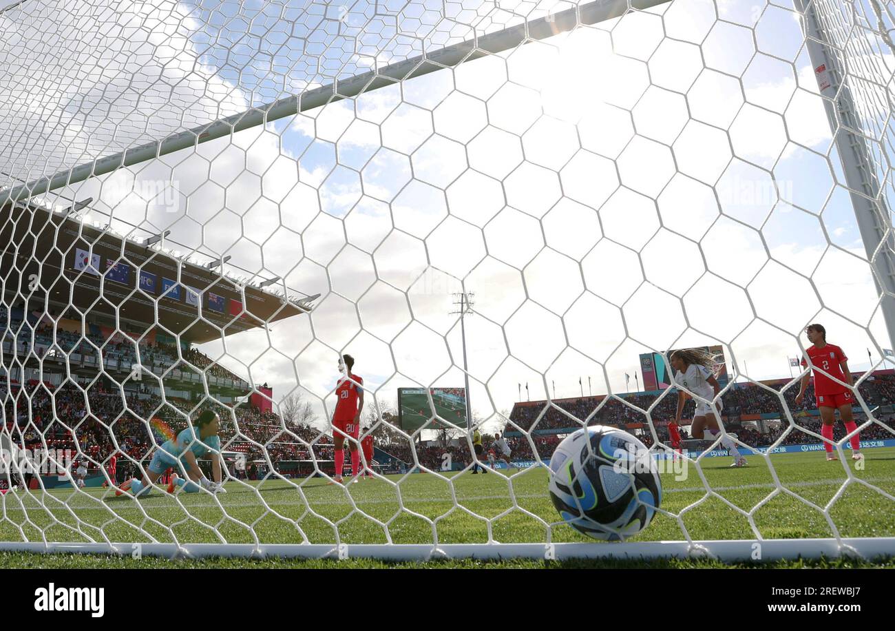 Adelaide, Australia. 30th July, 2023. Goalkeeper Kim Jungmi (L, front ...