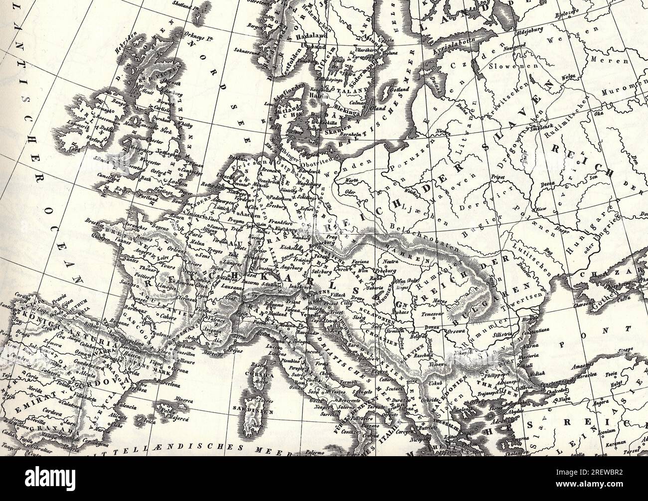 Old world map 19th century europe hi-res stock photography and images ...