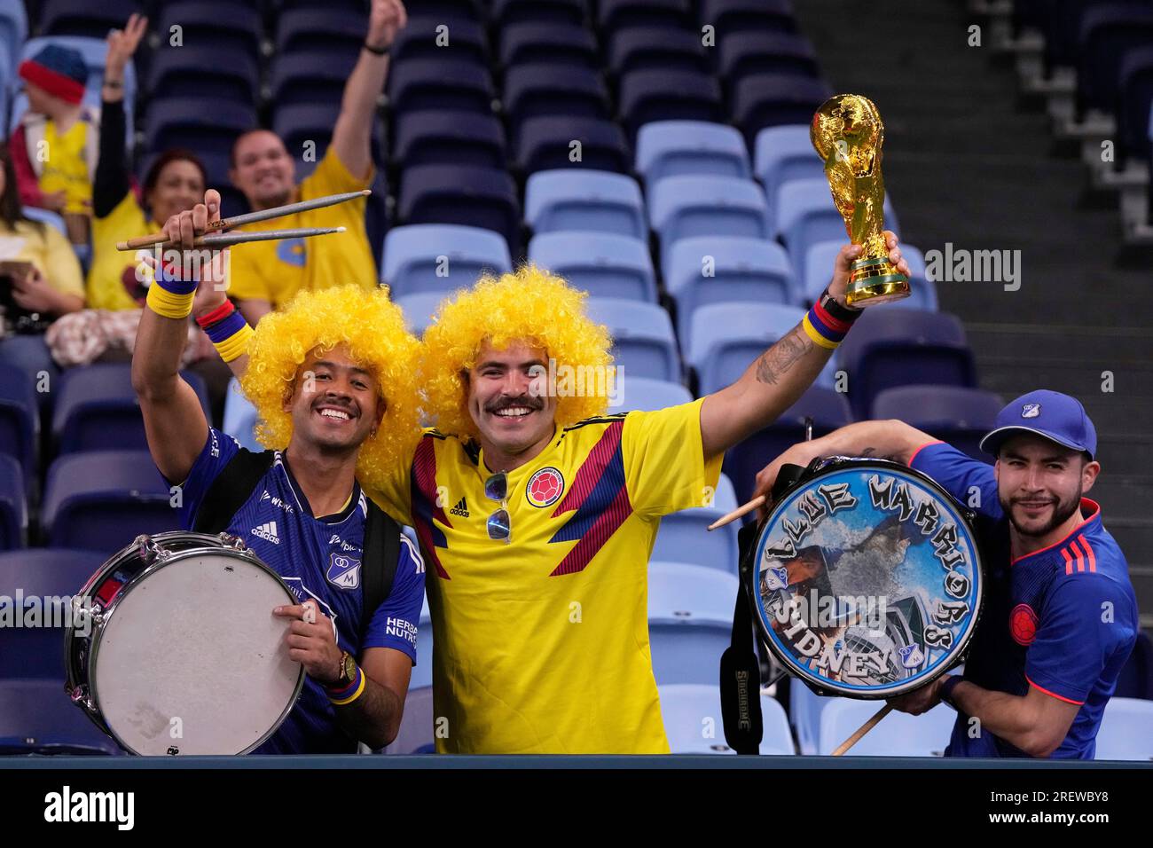 Colombia fans cheer on the stands before the Women's World Cup Group H ...