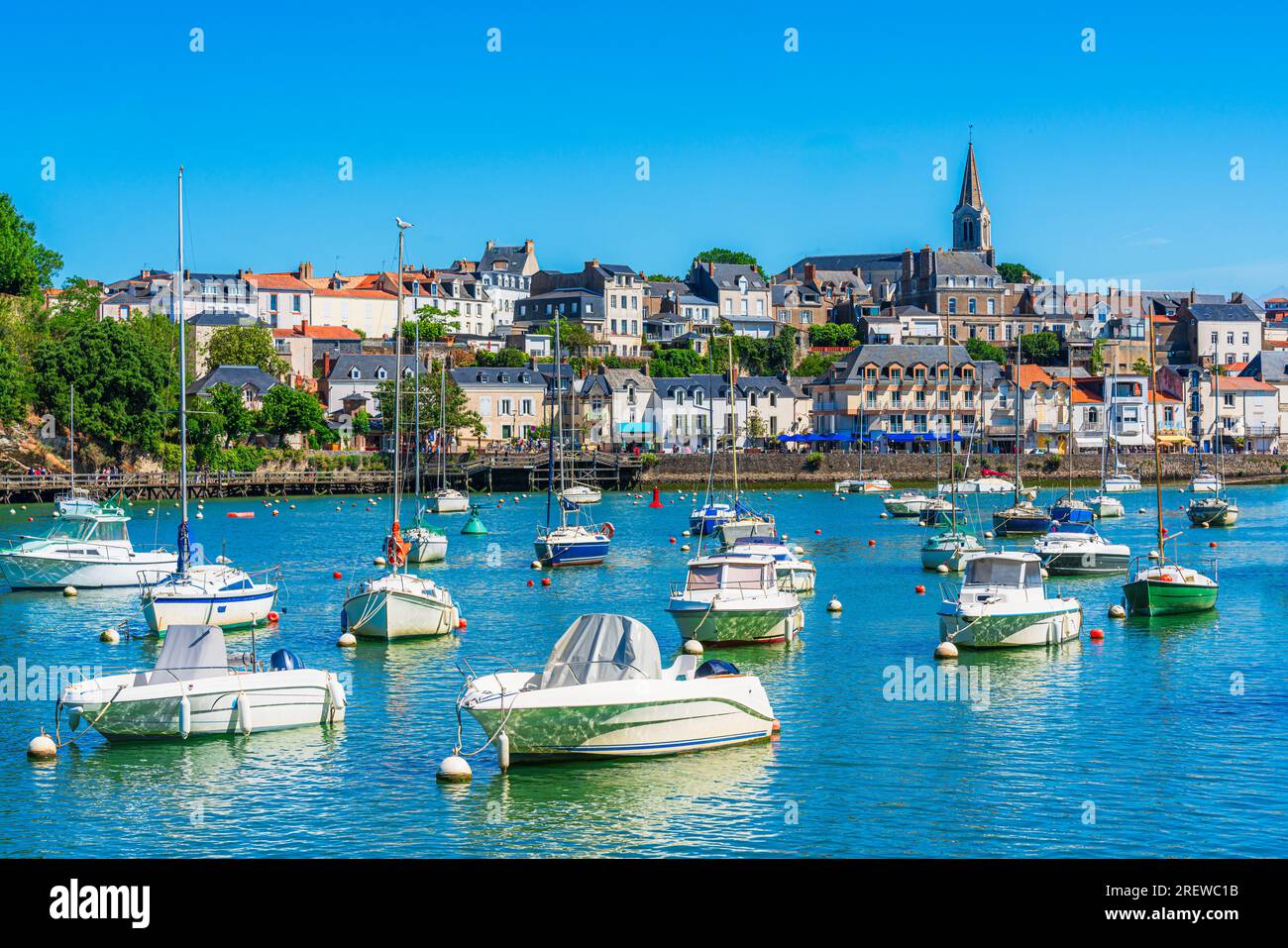 View of the Pornic Port in Summertime, an Idyllic village in France ...