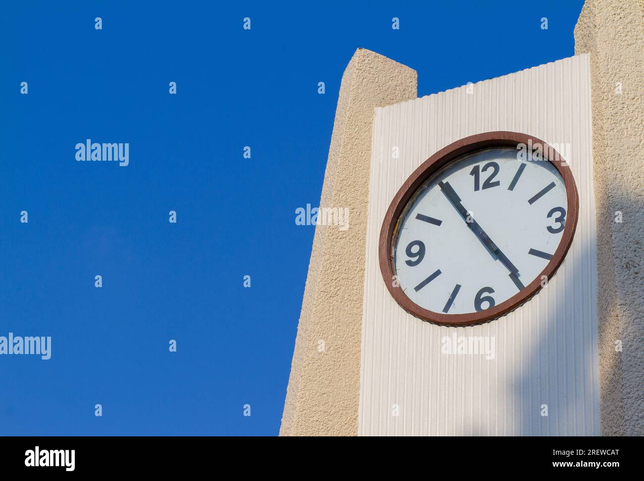 The large clock tower shows the city's time during the day and the ...