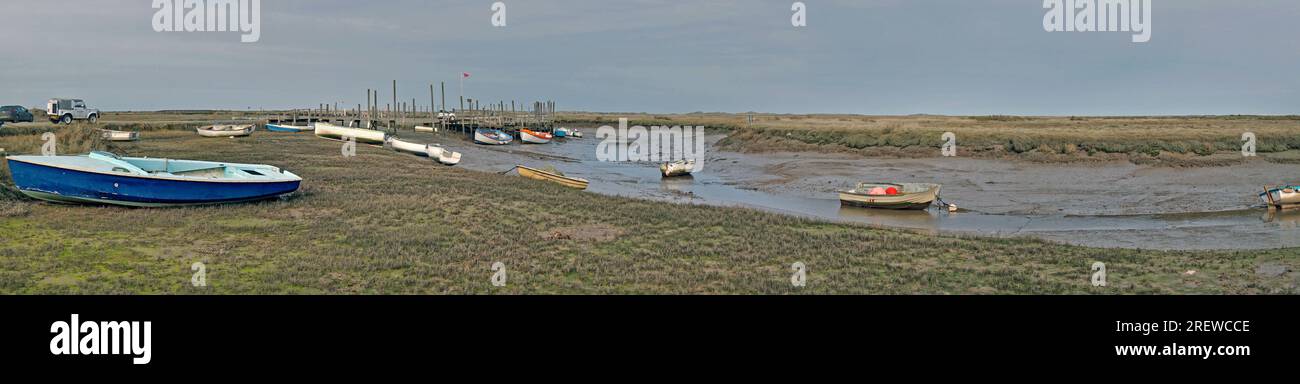 morston quay at low tide panorama morston north norfolk england Stock ...