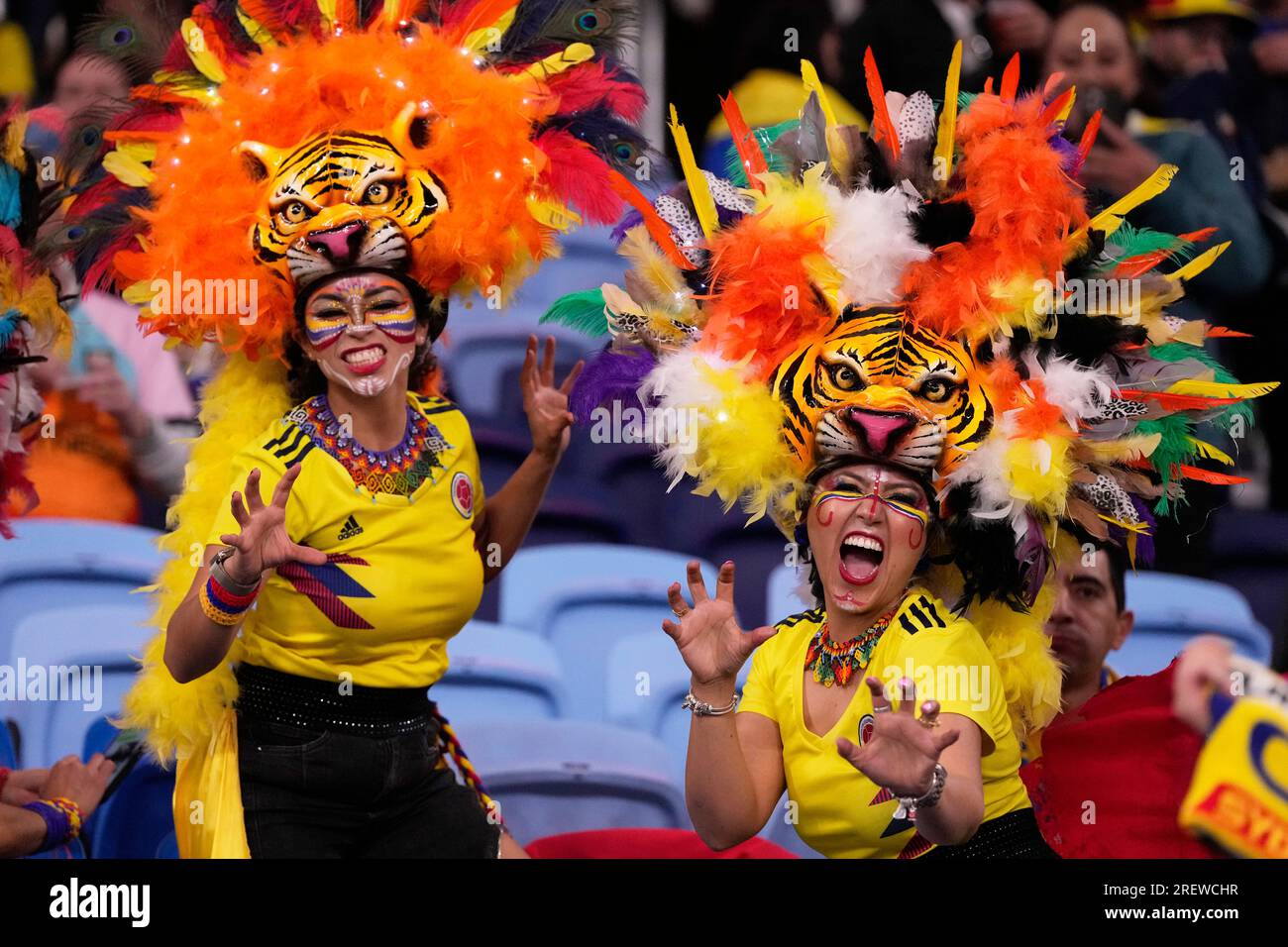 Colombia fans cheer on the stands before the Women's World Cup Group H ...