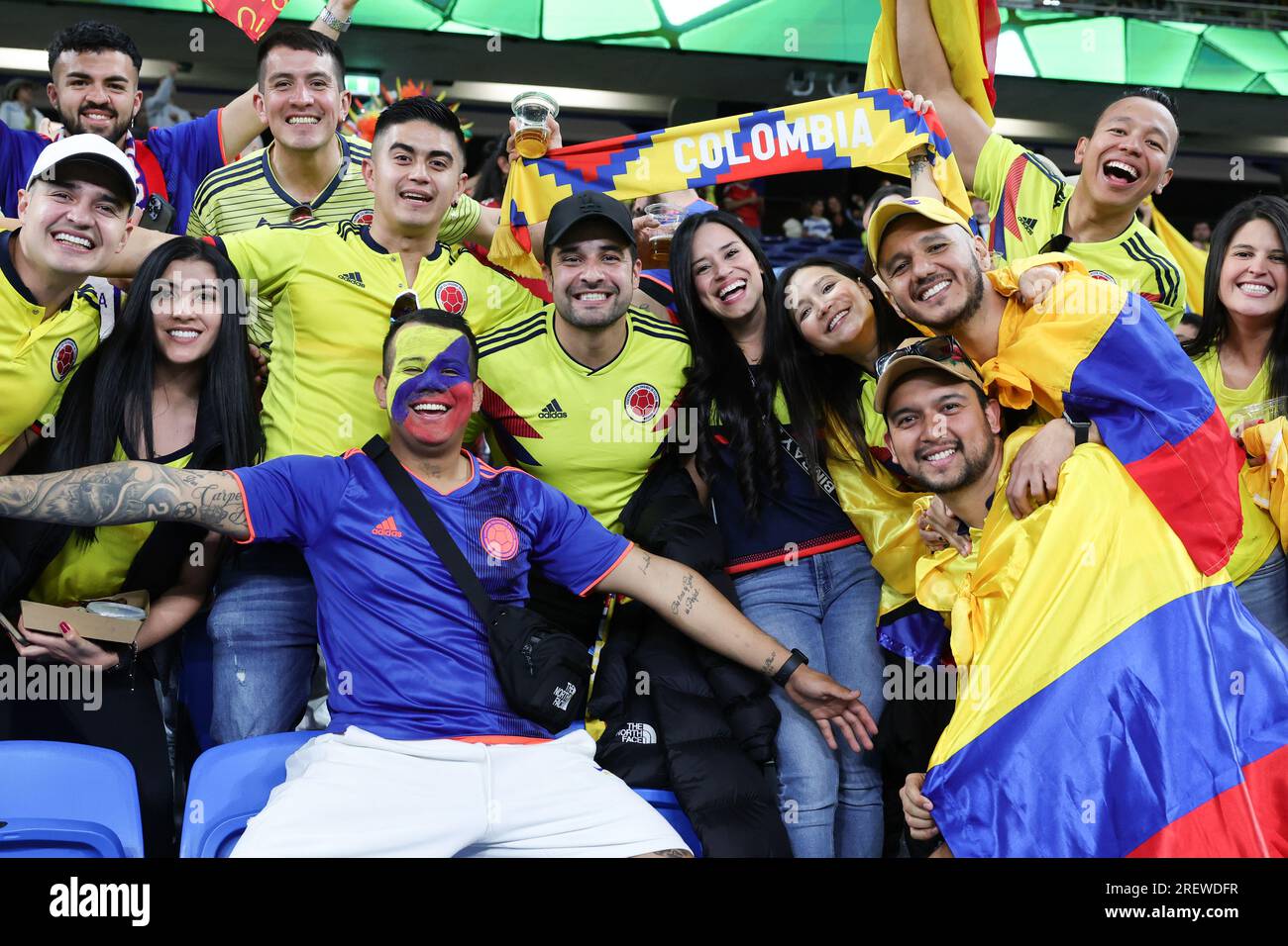 Sydney, Australia. 30th July, 2023. Colombian fans during the FIFA ...