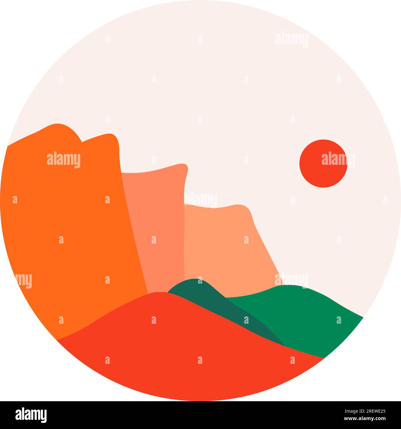 Dramatic sunset view mountains Stock Vector Images - Alamy
