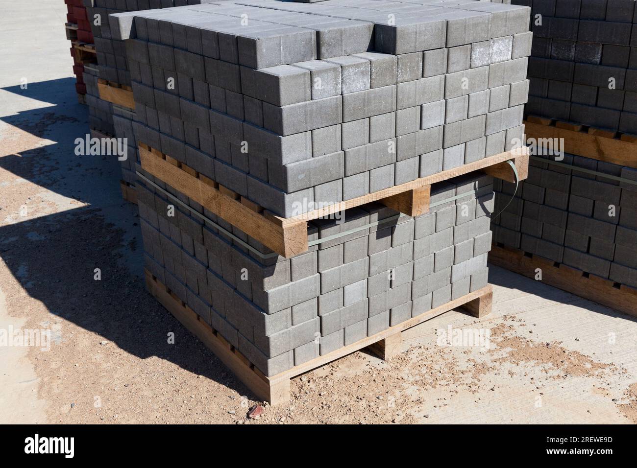 concrete road tiles Packed on pallets during transport to the ...
